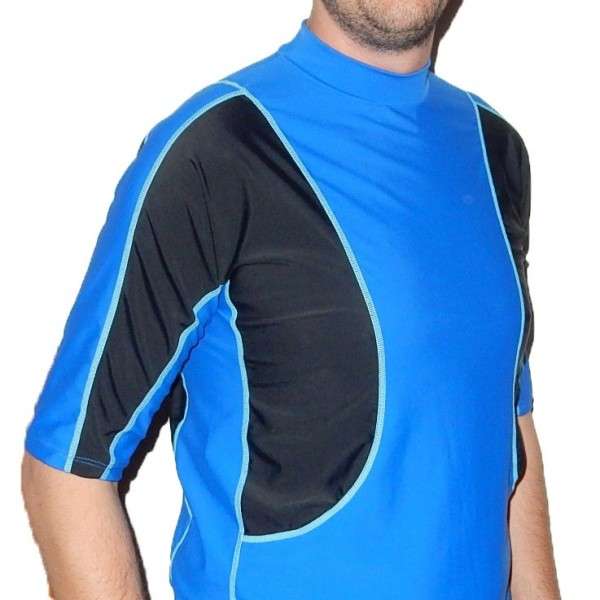 Radicool Mens Short Sleeve Rashie - Royal/Black - Splish Splash Swimwear