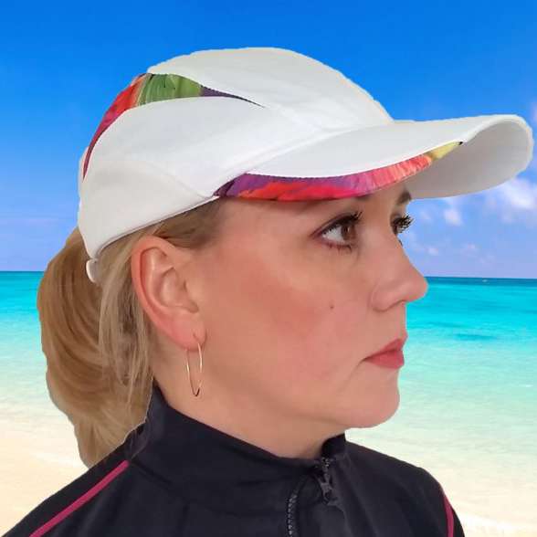 Radicool MicroLite Cap - White/Rosella - Splish Splash Swimwear